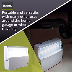 Ideal Security Rechargeable Built-In Battery Operated Emergency Light, White (200 Lumens), Set of 2