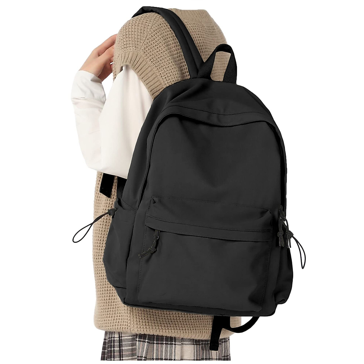 Backpacks For School Backpack For College Bookbag For Women School Bag Book Bags Waterproof Gym Backpack For Women Men Simple Aesthetic Backpack Black