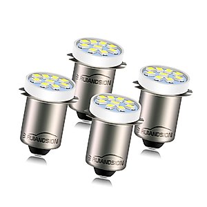 Ruiandsion P13.5S LED Flashlight Bulb White 4.5V 2016 9SMD Replacement for 3 Cells Flashlights Torch Work Lights, Non-polarity (Pack of 4)