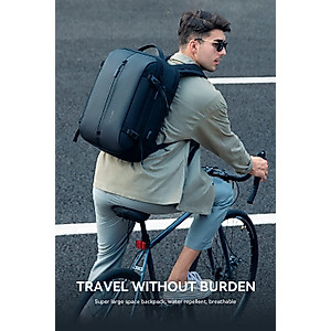 Laptop Backpack, 15.6" Work Backpack Travel Backpack Waterproof with USB Charging Port, 15.6" Laptop Business Backpack, 25L Men's Women's Travel Gift, Black