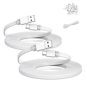 Itramax Micro USB Power Cable 30 FT (2 Pack),Flat Micro USB Charging Power Cord,Charger for Wyze Cam V3 V4,Yi,Nest Cam,Blink Mini XT XT2 Outdoor 3rd Camera,Arlo Q,Zmodo,Netvue,Xbox Controller,25