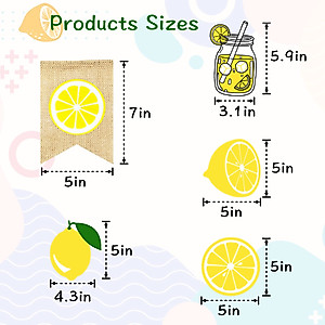 VILIFEVER Burlap Lemonade Banner for Lemonade Stand Decorations, Lemon Garland Summer Lemon Party Decorations Lemonade Themed Bridal Shower Birthday Party Supplies Lemon Decor