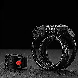 Bicycle Password Lock Portable Aluminum Alloy Waterproof Lock Strong Encryption Safety Lock Universal Accessories Suitable for Bicycles(black)