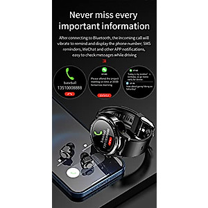 Alliget Smart Watch with Earbuds for Android iPhone, Fitness Tracker with Blood Oxygen Heart Rate Sleep Monitor, 2 in 1 Bluetooth Long Time Standby Sports Watch for Men Women