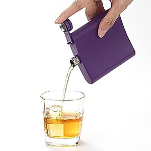 FYL Hip Flask for Liquor Light Purple 6oz 18/8 Stainless Steel, Great Gift for Wedding Party Flask