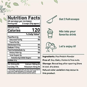 Micro Ingredients North American Grown, Pea Protein Powder, 5 Pounds | Plant Based, Unflavored | Complete Vegan Protein Source – 27g Serving | Rich in BCAAs & EAAs | Non-GMO, Keto Friendly