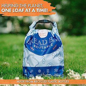 Reusable Bread Bags for Homemade Bread- Sourdough Bread Bags- Freezer Safe, BPA-Free Homemade Bread Storage Bags- Bread storage containers Double Lining & Zipper. Classic Blue- 2 Pack- Oscar's Bakery