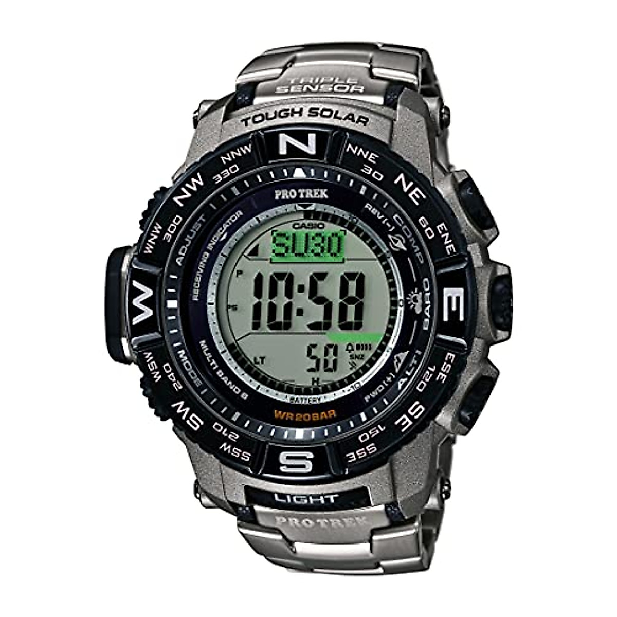 Casio Men's Pro Trek PRW-3500T-7CR Tough Solar Triple Sensor Digital Sport Watch