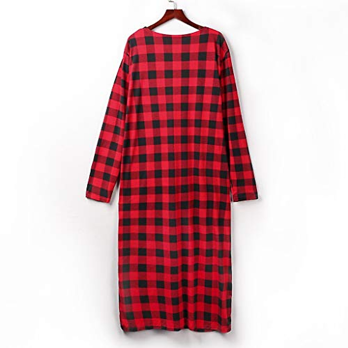 NEARTIME Women's Long Sleeve Waterfall Lightweight Plaid Cardigan Boho Kimono Cover Up Casual Outwear