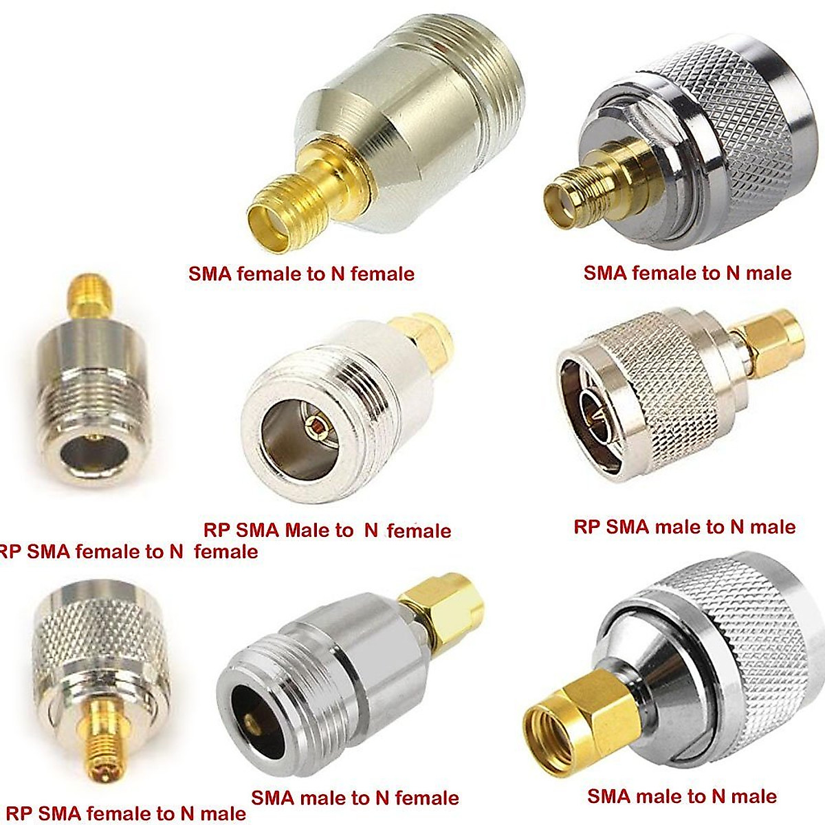 onelinkmore SMA to N BNC TNC F Type Adapter Kit, 20 Type Adapters, Male to Female Coaxial Connectors