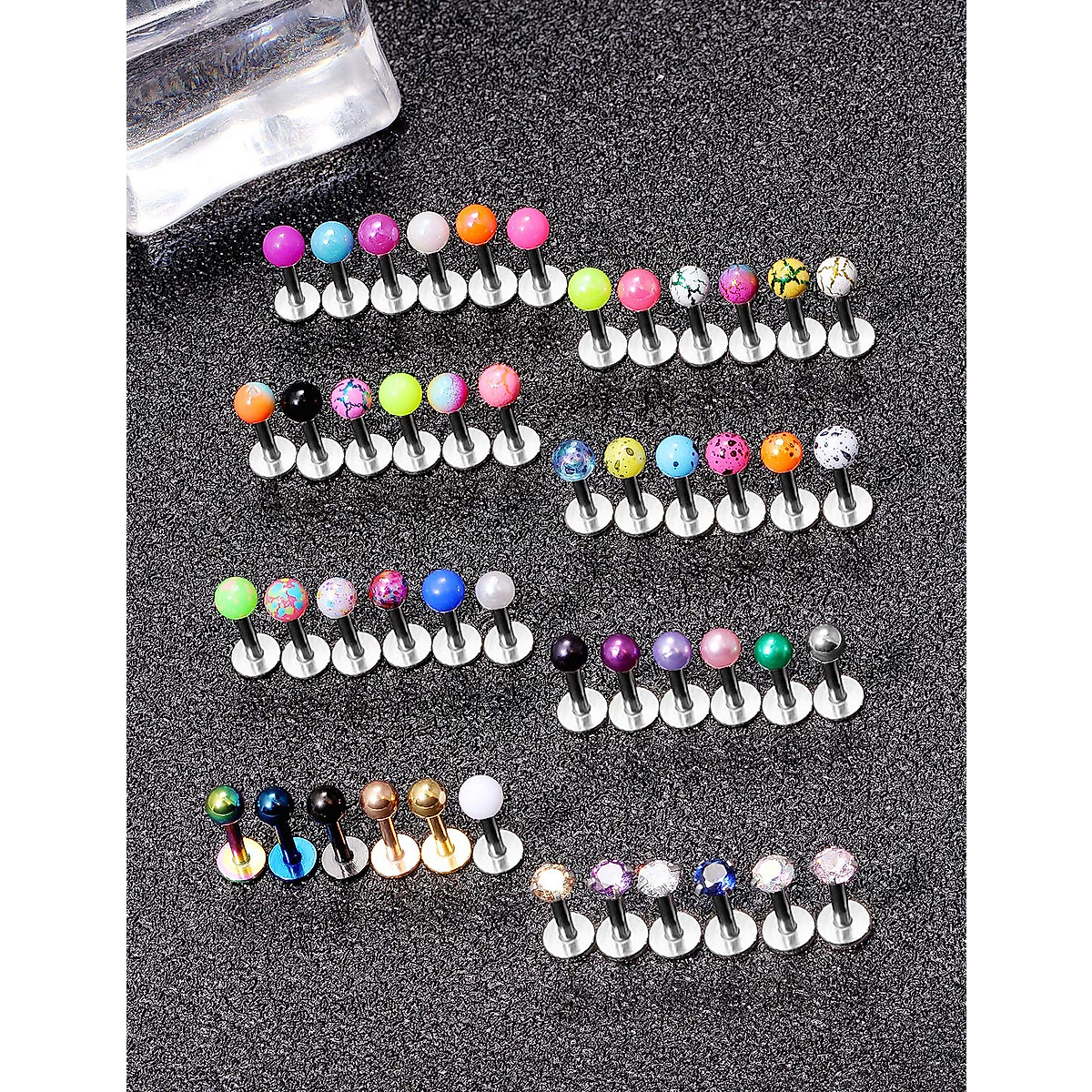 Vsnnsns 16G Cartilage Earrings Tragus Earrings Studs for Women Stainless Steel Cubic Zirconia Stud Earrings Forward Helix Hoop Earrings Piercing Jewelry for Women 6mm