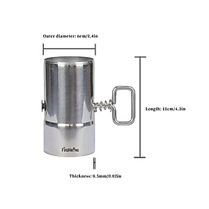 FIREHIKING Stove Pipe with Damper 2.36 inch Control Stainless Steel Chimney Pipe for Vent Smoke & Exhaust