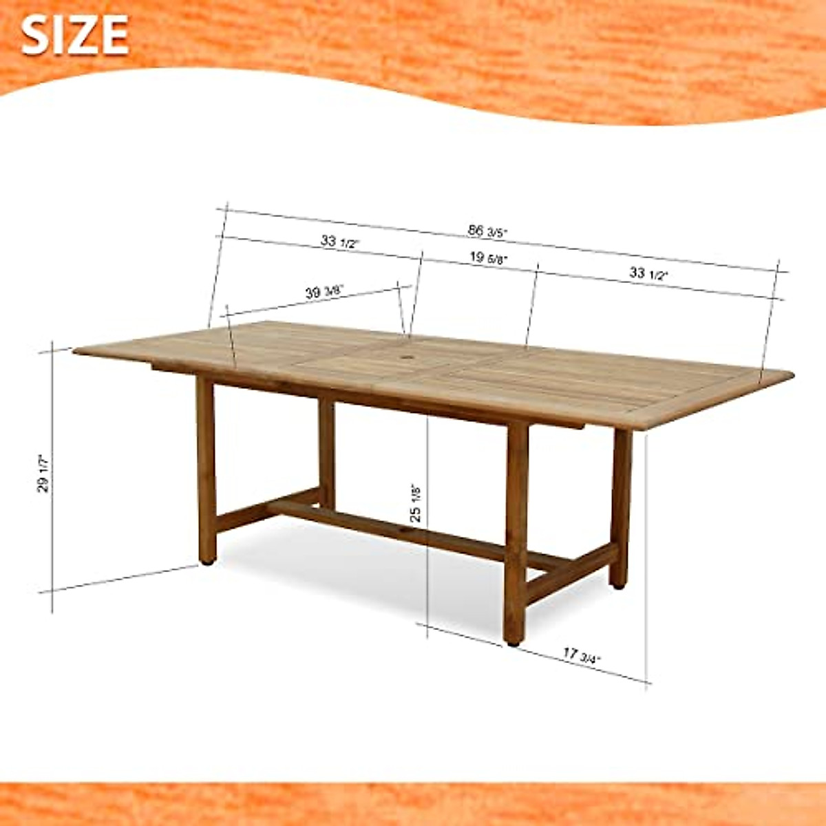 Amazonia Newcastle 9-Piece Outdoor Rectangular Dining Table Set | Certified Teak | Ideal for Patio and Indoors, Light Brown