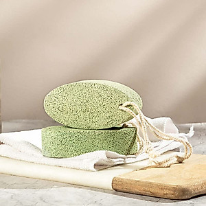 Nat Habit - Back To Natural Secrets Everyday Original Pumice Stone For Feet Care, Ergonomically Designed| Exfoliates Dead Skin, Softens Feet & Ankles (Single Pack) (Pack Of 1) Green Grey