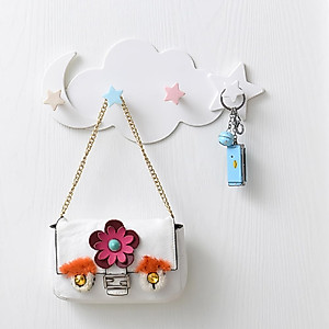 Unomor 2pcs Star Moon Hook Entryway Organizer Cute Wall Hooks Coat Hanger Wall Mount Coat Hooks Bathroom Hooks Towels Small Sticky Hooks Towel Rack White The Clouds Nightgown Plastic