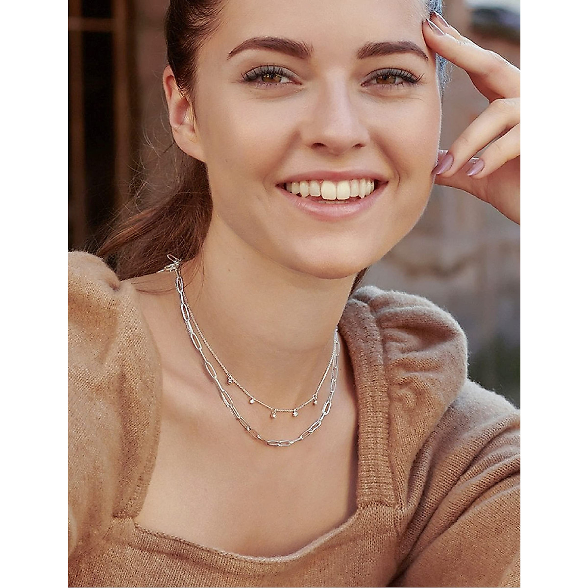 Silver Necklace for women 3mm Paperclip Chain Solid 925 Sterling Silver Clasp Paperclip Chain Silver Chain for women 16/18/20/22/24/26/30 Inches(16)