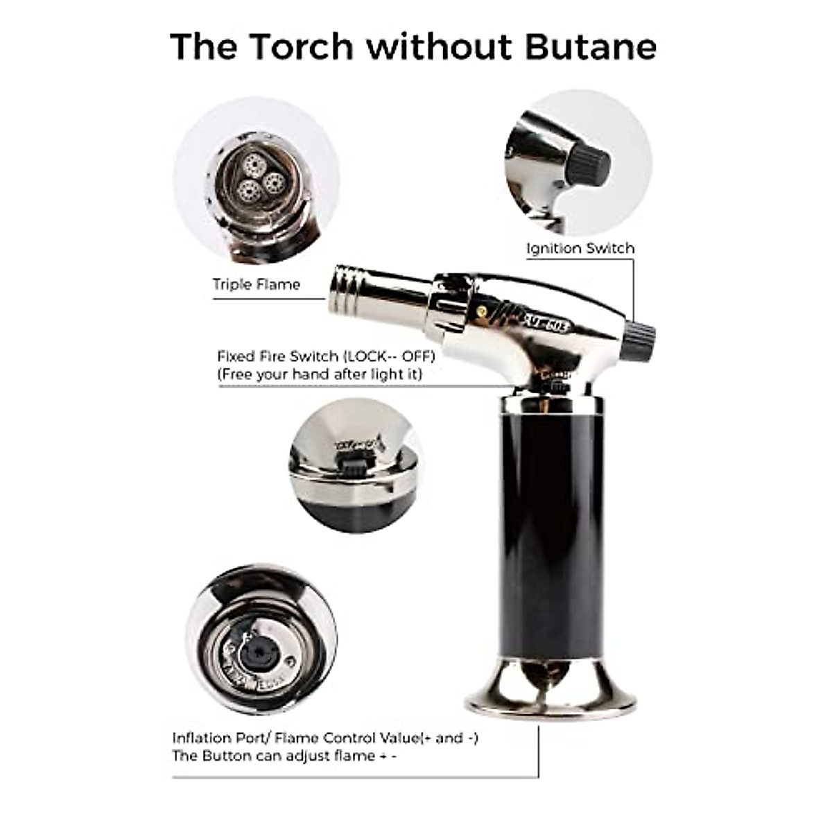 Whiskey Cocktail Smoker Kit with Torch - Beaisme Bourbon Drink Smoker Kit Old Fashioned Drink Infuser Kit with 4 Flavors Wood Chips Festival Gifts for Friends Husband Dad (No Butane)