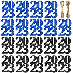 Tofficu Food Labels Circle Stickers 1 Set of Glitter 2023 Cutouts Tags Double Side 2023 Graduation Cutouts for 2023 Graduation Decorations Party Favors Food Labels Circle Stickers