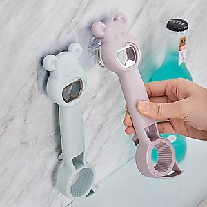 Jar Opener,4 in 1 Multi Function Can Opener Bottle,Multi Kitchen Tool for Jelly Jars,Wine,Beer and other,Bottle Opener to Protect the Nail Use for Children, Elderly and Arthritis Sufferers.(purple)