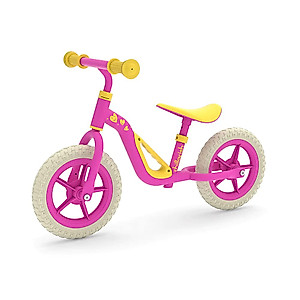 Chillafish Charlie Lightweight Toddler Balance Bike, Balance Trainer for Children 18-48 Months, Learn to Ride with 10-Inch No-Puncture Tires, Adjustable Seat and Carry Handle, Pink