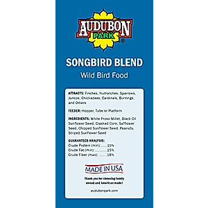 Audubon Park 12230 Songbird Blend Wild Bird Food, 5.5-Pounds, 4.5 lb, Green