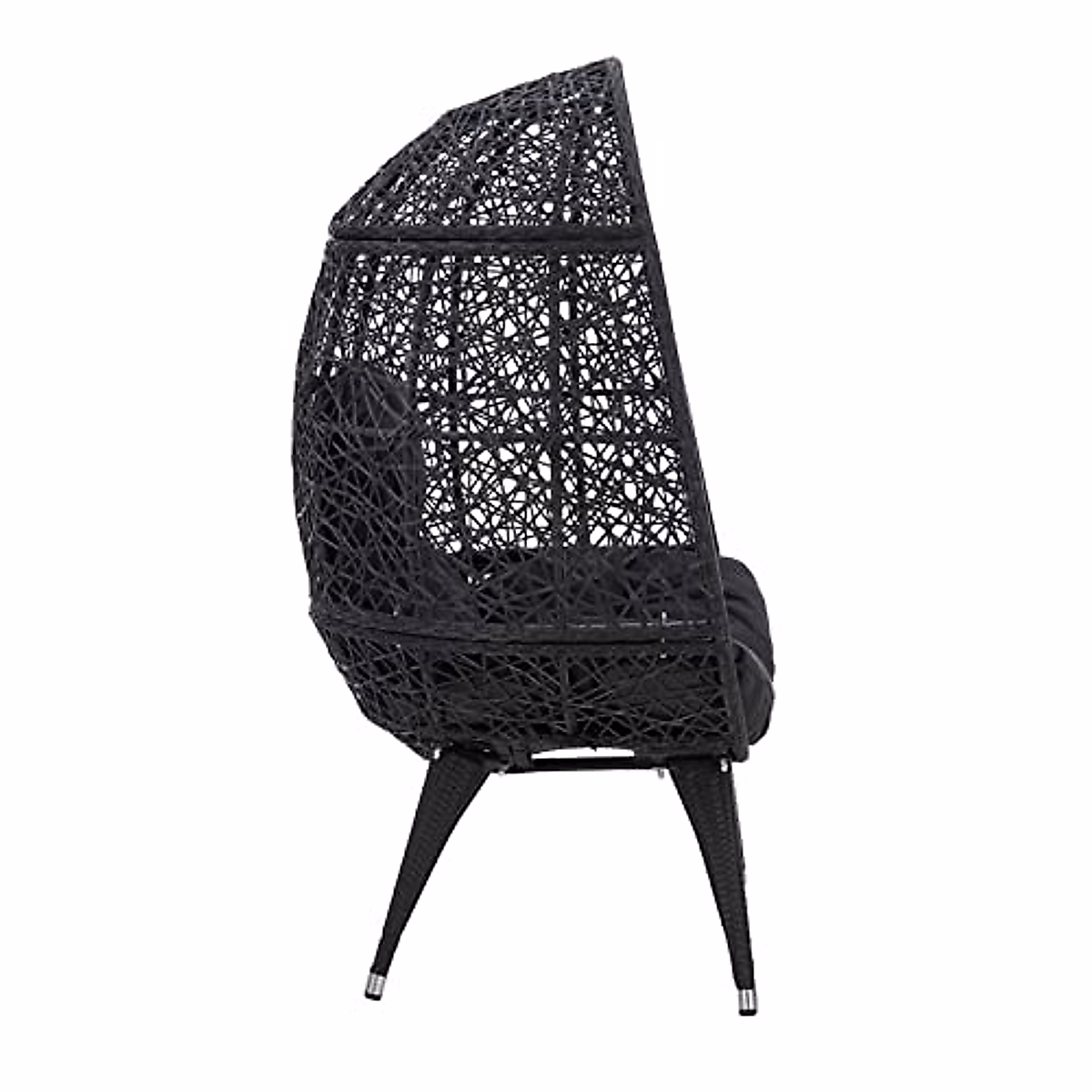 Linon Cloyd Metal Indoor Outdoor Round Chair in Black
