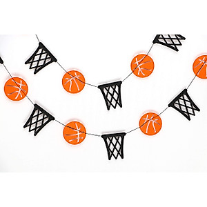 Basketball and Basketball Hoop Garland Party Banners Sports Theme Party Hanging Decorations Basketball Paper Garland Basketball Birthday Party Slam Dunk Party March Madness Party Decoration