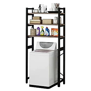 YOXIER Over-The-Toilet Storage Rack,3-Tier Bathroom Organizer Shelf Over Toilet,Bathroom Organizer,Freestanding Space Saver for Storage, Classification,& Organization of Household Toilet Items Black