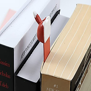 3 Pieces+ Gift 3D Animal Bookmarks for Kids and Students, Cute, Funny, Wacky, and Sturdy, Kawaii Stereo Cartoon Bookmarks -Hippo, Shark, Kitten , and Stick Markers for Notes