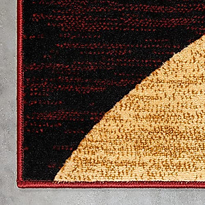 Well Woven Dulcet Bingo Red Modern Geometric Area Rug (7'10" x 9'10")