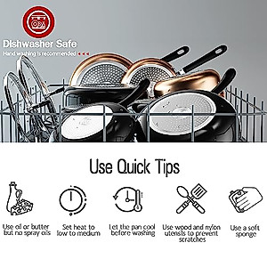 Cook N Home Pots and Pans Nonstick Kitchen Cookware Sets include Saucepan Frying Pan Stockpots 8-Piece, Heavy Gauge, Stay Cool Handle, Black