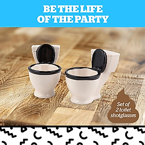 BigMouth Inc. Toilet Shot Glasses, Set of 2, Funny Gag Gift and White Elephant Gift, Potty Mouth Humor