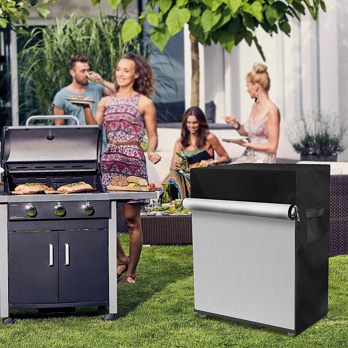 MUTUSHI Outdoor Upright Freezers Cover for 3.0 Cubic Compact Mini Freezer Waterproof & Dustproof Freezers Cover with Double Zipper for Protecting Upright Freezers (22" W x 23" D x 34" H, Black)