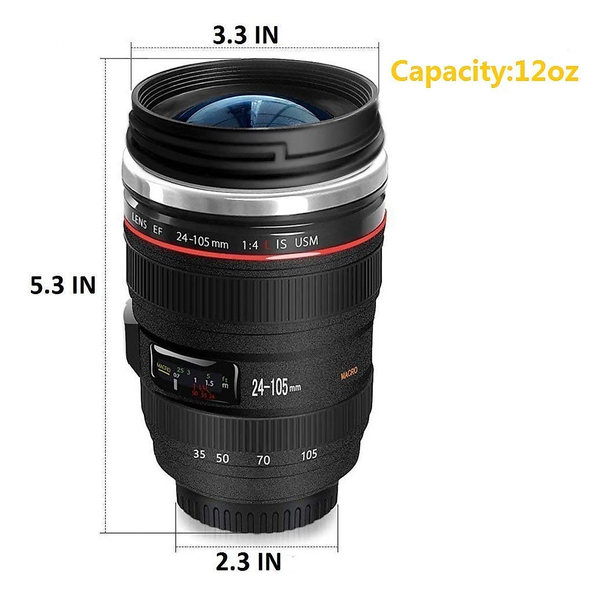 Chasing Y Camera Lens Coffee Mug,Camera Lens Mug,Fun Photo Coffee Mugs Stainless Steel Lens Mug Thermos Great Gifts for Photographers,Home Supplies,Friends,School Rewards