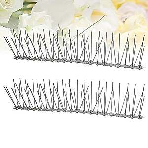 YARDWE 2pcs Bird Spikes Anti- Bird Nails Bird Repellent Metal Bird Deterant Spinners Stainless Steel Pigeon Spikes for Pigeon and Other Small Birds
