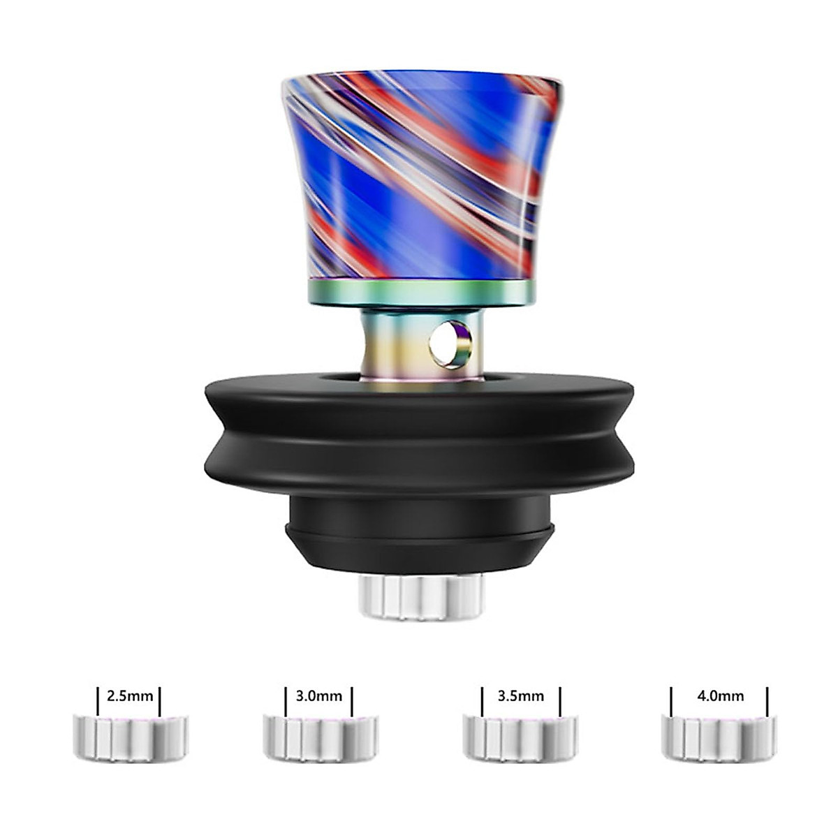 PK ProJoystick Cap, Resin, colorful metal cap with four alloy tubes with inner diameters of 2.5mm, 3.0mm, 3.5mm, and 4.0mm