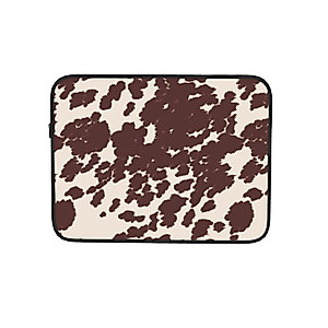 Cow Textured Print Brown 13 inch Portable Laptop Sleeve Compatible with MacBook Air Notebook Computer Case for Men Women College School Students
