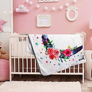 Jamie&Jayden Baby Monthly Milestone Blanket for Baby Girl, Photo Blanket for Newborn and Baby Pictures. Includes Headband, Wreath and Frame 60”x40