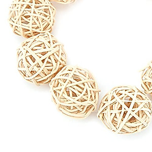 10Pcs Rattan Balls, Sepak Takraw Toy Natural Color Rattan Safe and Harmless Parrot Small Animal Chew Toy for Parrot