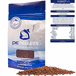 Piscine Energetics PE Pellets Saltwater Fish Food, 1mm 2 oz/ 56g (Pouch)