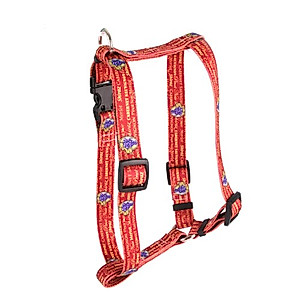 Yellow Dog Design Red Wine Roman Style H Dog Harness, X-Large-1" Wide and fits Chest of 28 to 36"
