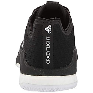 adidas Women's Crazyflight Volleyball Shoe, Black/White/Black, 8