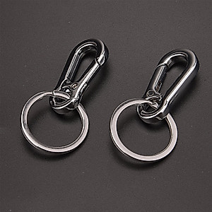 Sunmns Metal Keyring Keychain Key Ring Chain Hook Organizer, 2 Pack