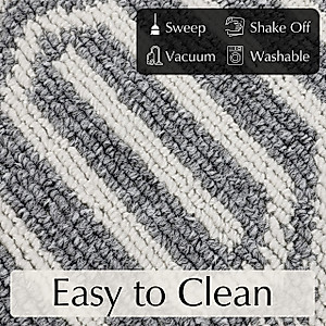 Emerson 2-Pack Indoor Doormats, 32" x 20" – Low Profile Front Door Mats – Welcome Outdoor Entrance Rugs – Machine Washable & Water Absorbent – Home Entryway Mats – Heavy Duty + Non-Slip (Gray)