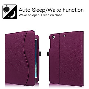 Fintie Case for iPad Mini 3, Mini 2/1 [Corner Protection], Multi-Angle Folio Smart Stand Protective Cover with Pocket, Auto Sleep/Wake, Purple