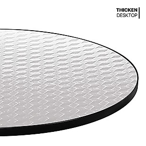 MoNiBloom Pub Round Table Silver Stripe Top with Black Leg and Base, 27.5"- 36"" Height Adjustable with 360° Swivel, Modern Cocktail Bistro Table for Dining Bistro Cafe Home Bar, 23.5" Diameter