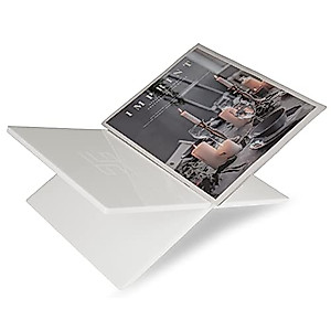 Honygebia White Acrylic Book Stands - Cross Frame Acrylic Book Holder, Open Bookstand for Display and Reading, Suitable for Art, Bible, Cookbook, Easel, Magazine, Textbooks 12.5" x 9.5" x 5.5"