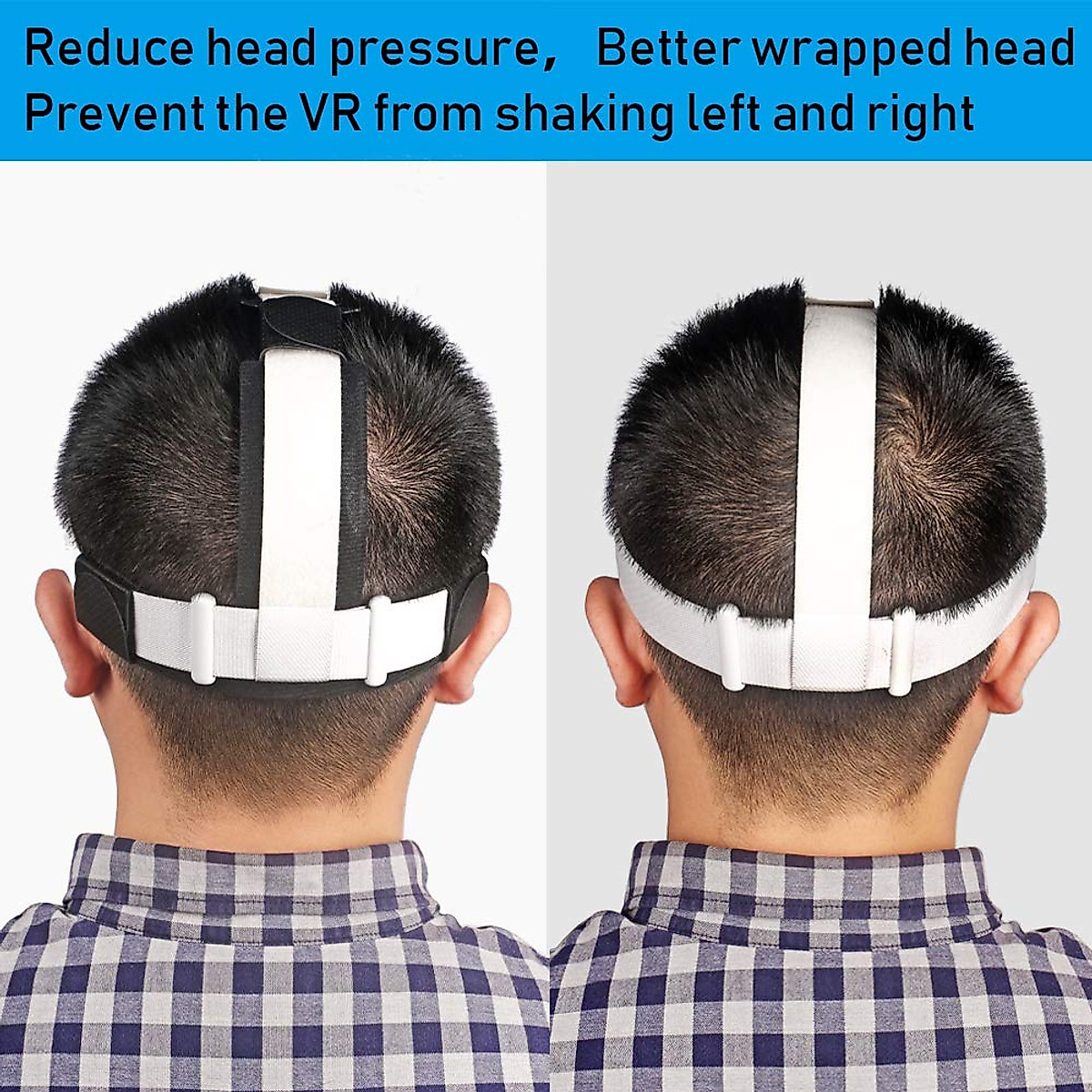HIJIAO 2020 New Head Strap Pad for Oculus Quest 2，Reduce Head Pressure Better Wrapped Head for Quest 2,Comes with 20 Wipes (Black)