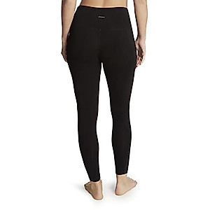 Jockey Women's Cotton Stretch Basic Ankle Legging with Side Pocket Deep Black