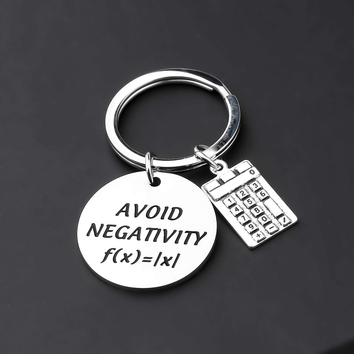 AKTAP Funny Mathematics Gift Avoid Negativity Math Keychain Math Lovers Jewelry Gift for Mathematician Math Student Graduation Gift (Math AVOID Keychain)